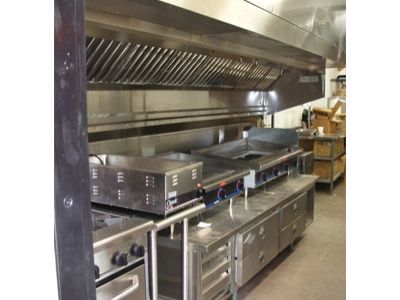 10' stainless backshelf concession exhaust hood system